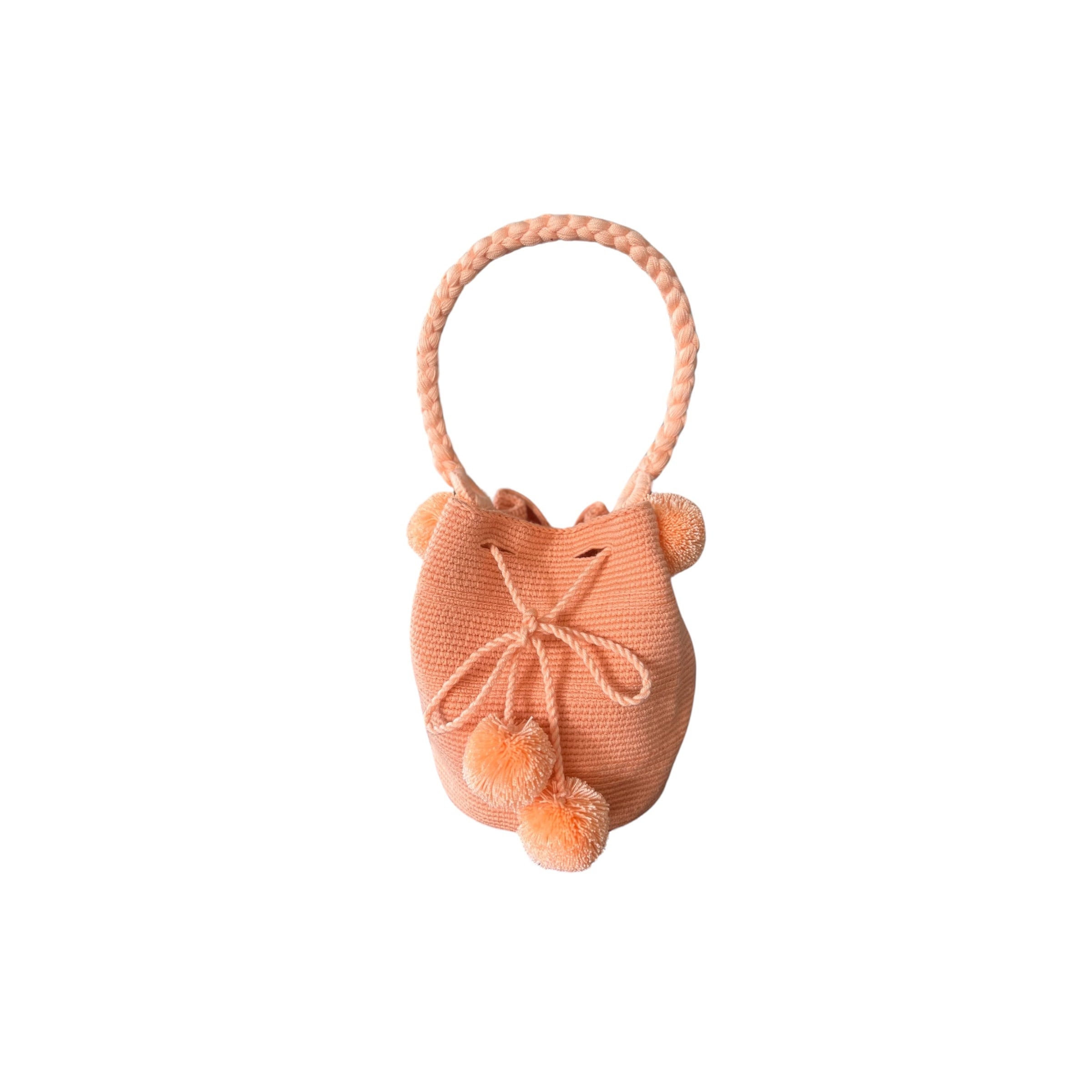 Pompom Medium Peach one handle | Wapa Handmade